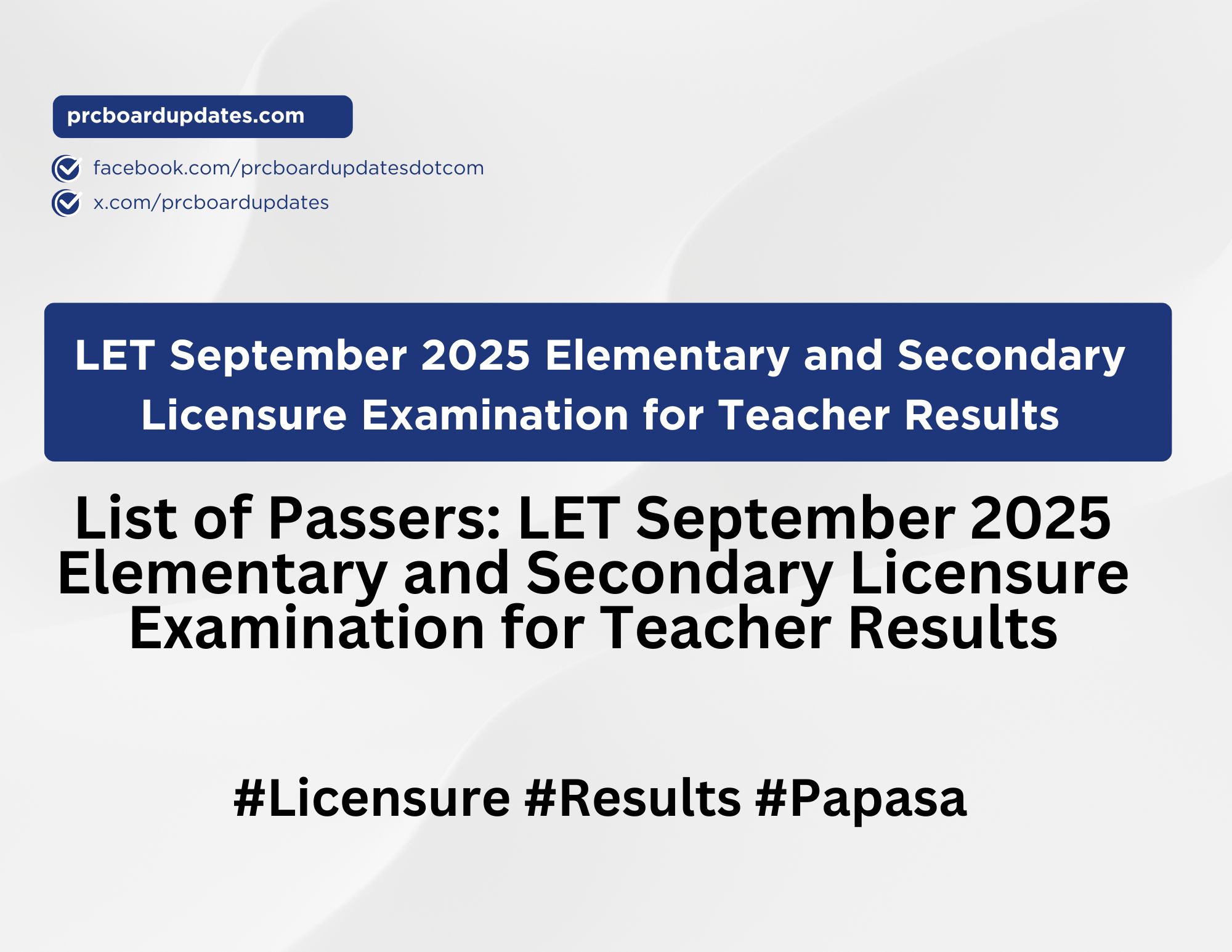 List of Passers: LET September 2025 Elementary and Secondary Licensure ...