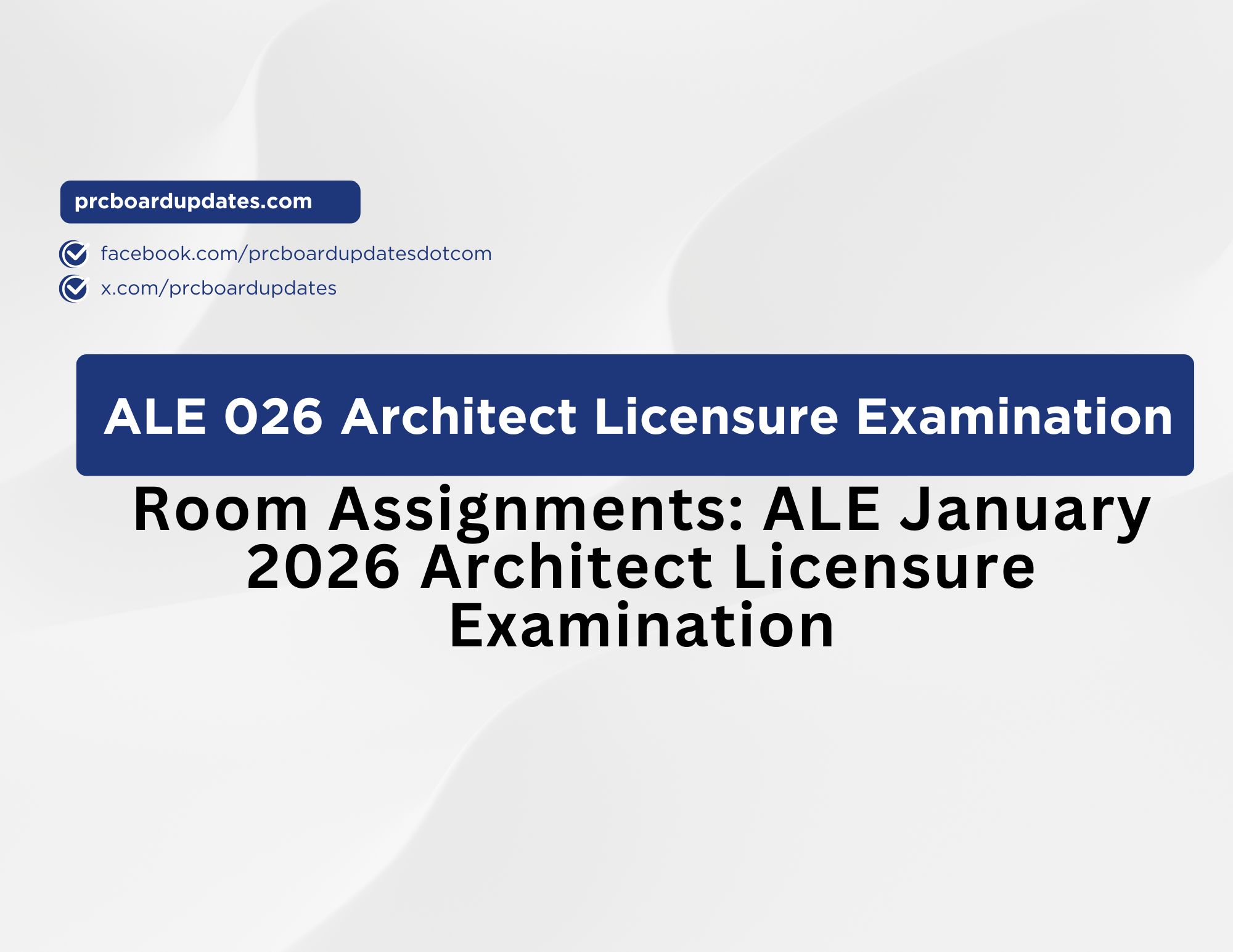 Room Assignments: ALE January 2026 Architect Licensure Examination ...