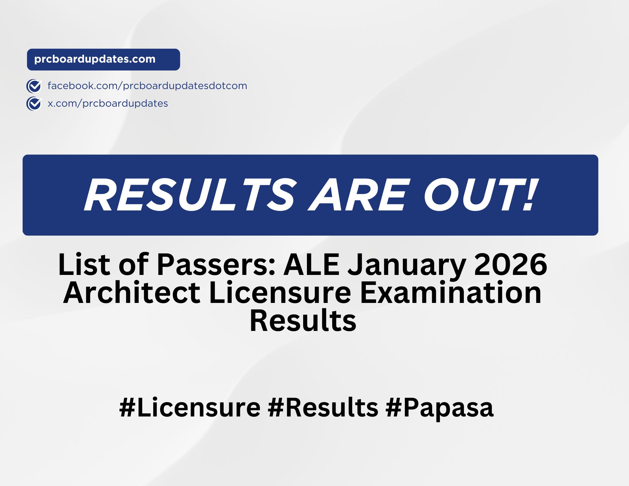 List of Passers: ALE January 2026 Architect Licensure Examination ...