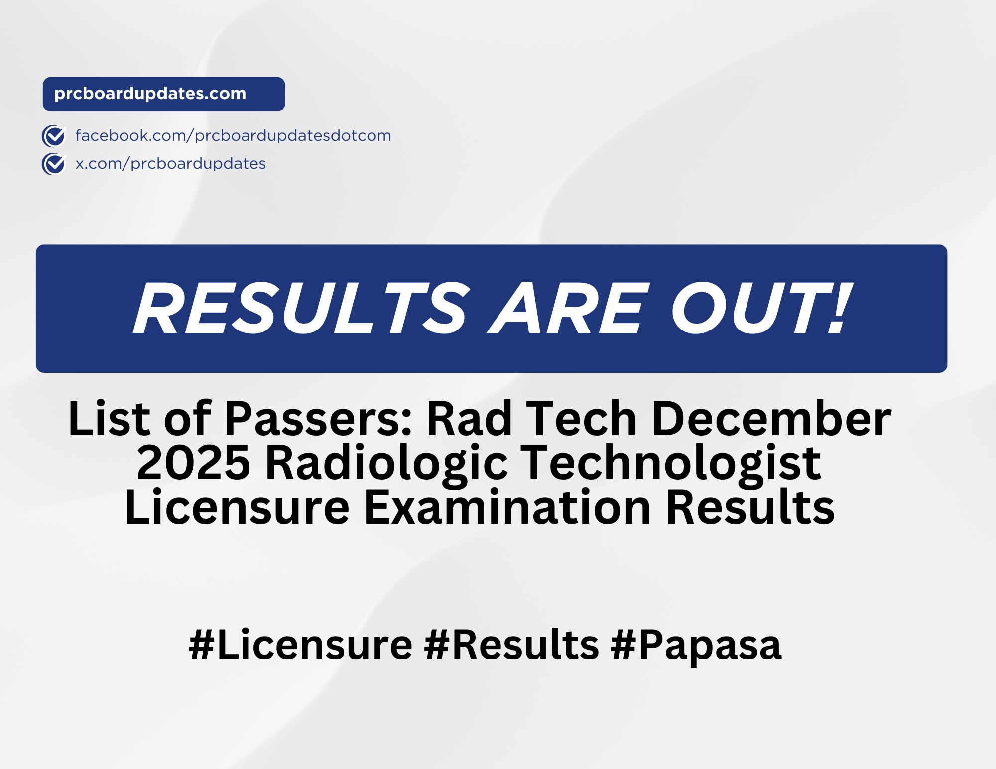 List of Passers: Rad Tech December 2025 Radiologic Technologist ...
