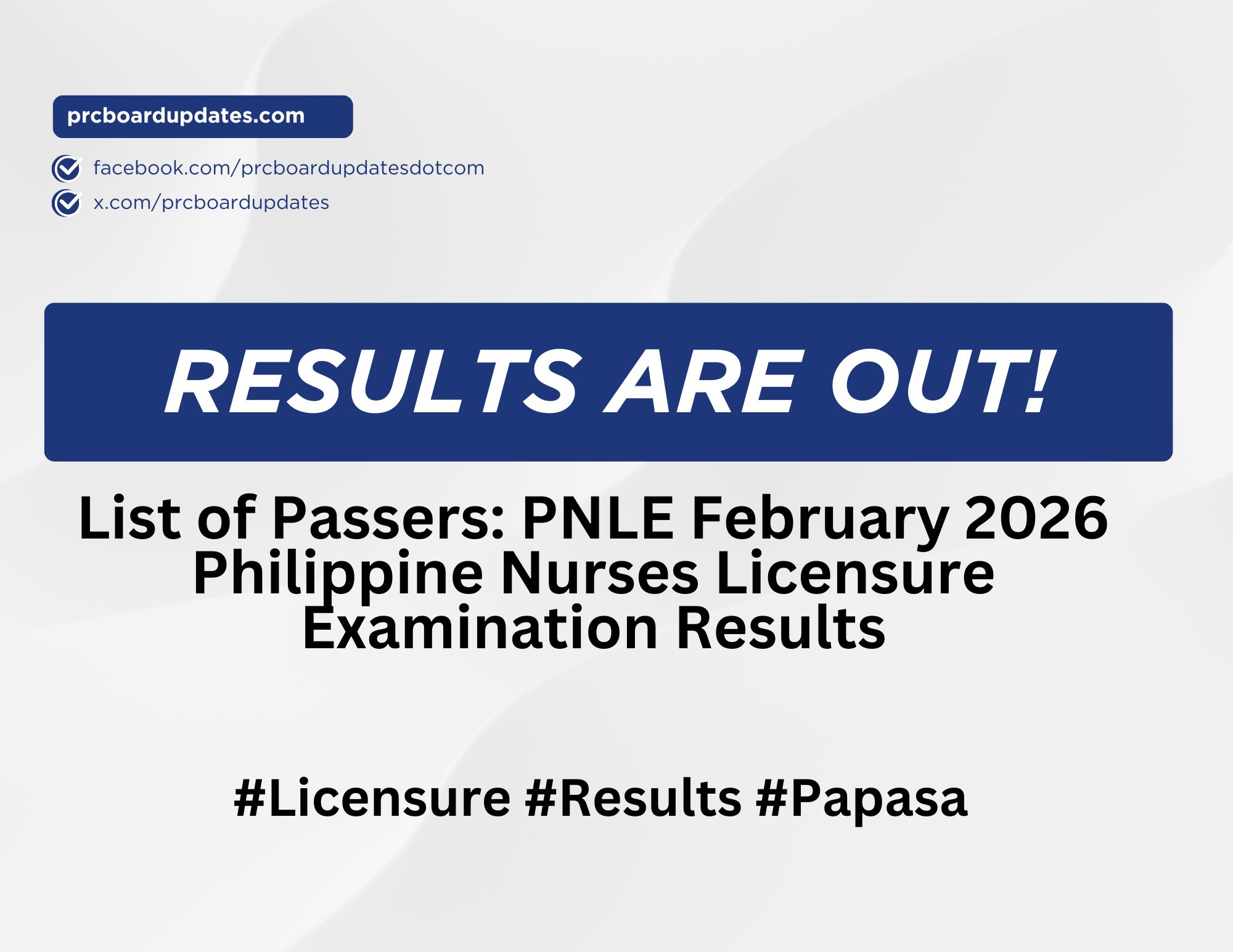 List of Passers: PNLE February 2026 Philippine Nurses Licensure ...