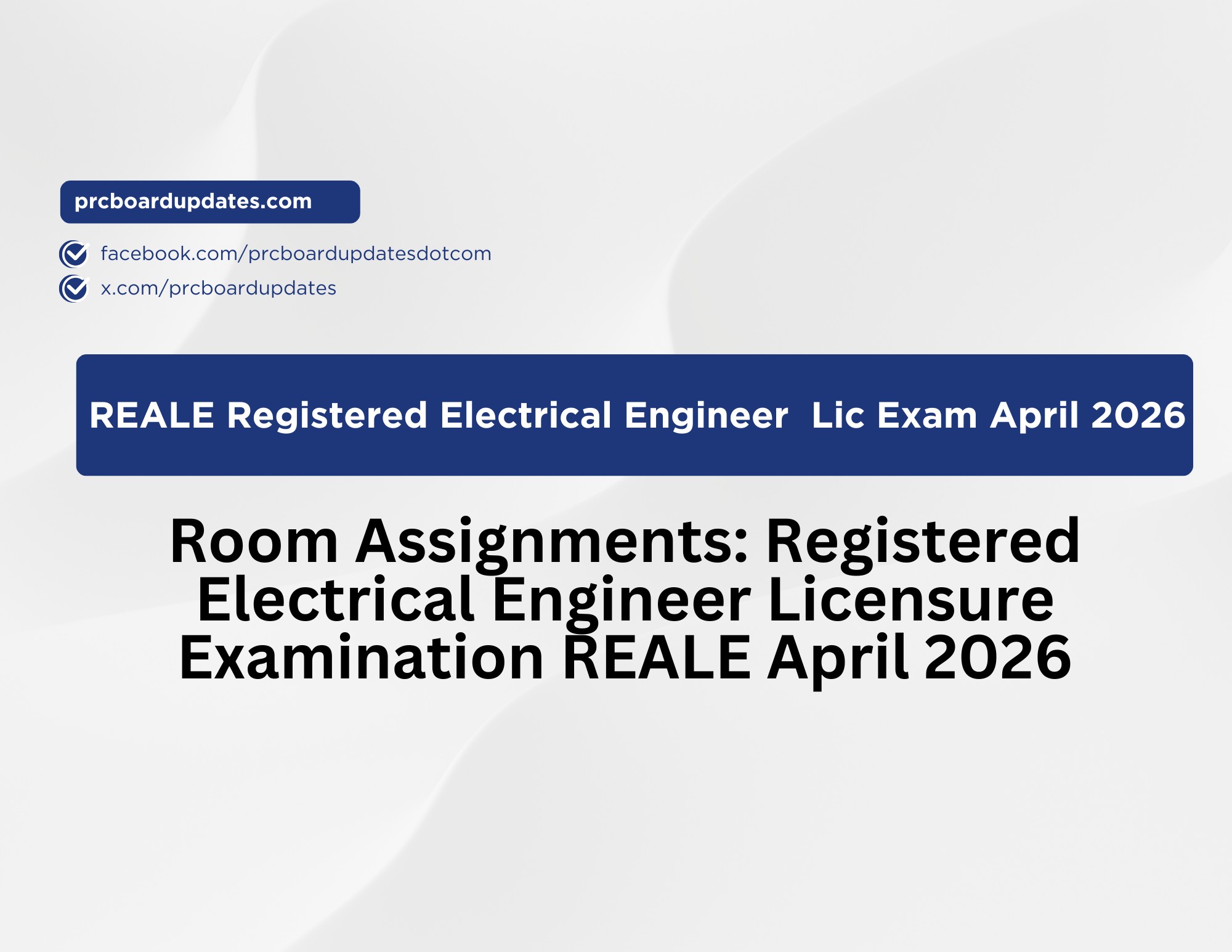 Room Assignments: Registered Electrical Engineer Licensure Examination ...